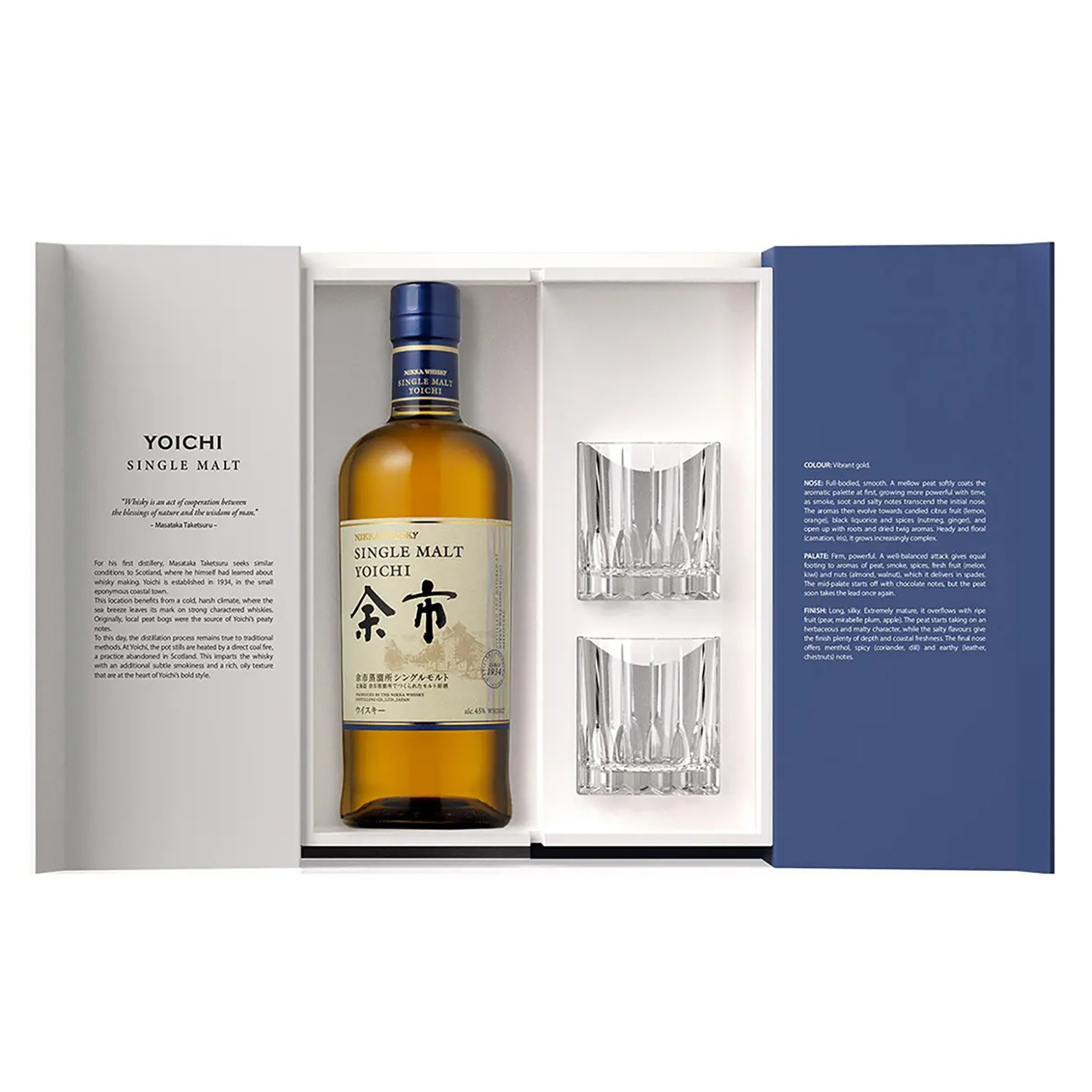 Nikka Yoichi Single Malt Whisky – Geschenkset mit 2 Gläser – Whisky ...